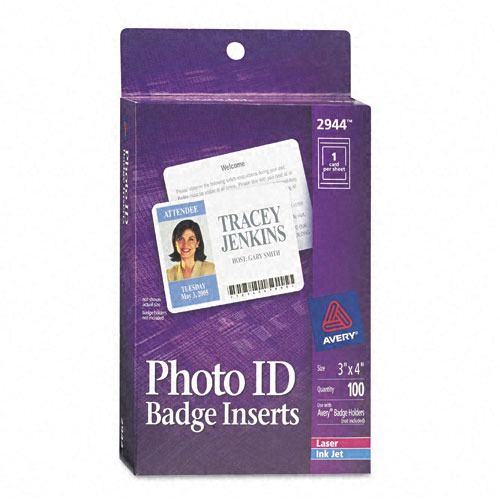 Avery Photo ID Badge Inserts And Holders AVE2944 Shoplet