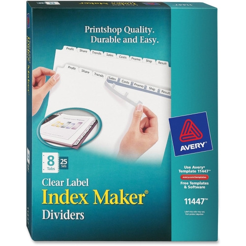 Avery Index Maker Clear Label Divider AVE11447 Shoplet